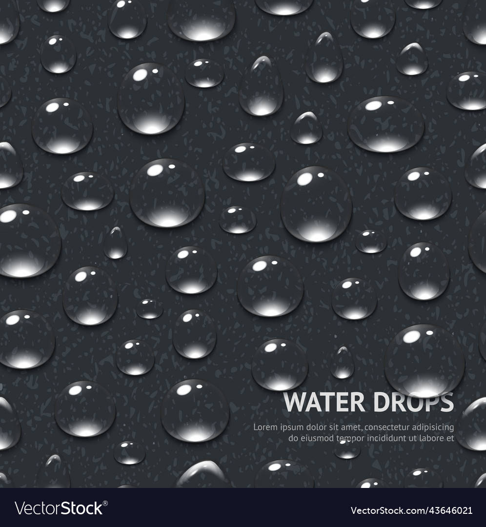Water drops seamless pattern Royalty Free Vector Image