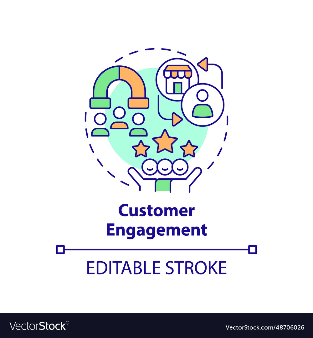 2d colorful thin linear icon customer engagement Vector Image