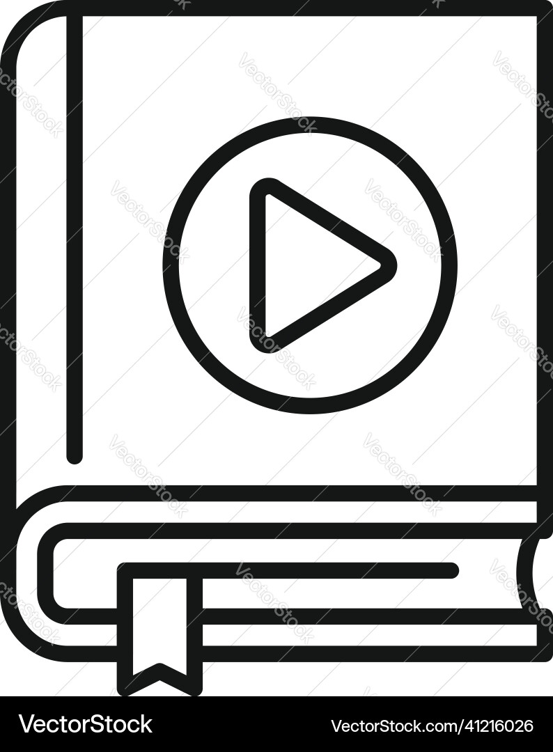 Audio book icon outline online class Royalty Free Vector