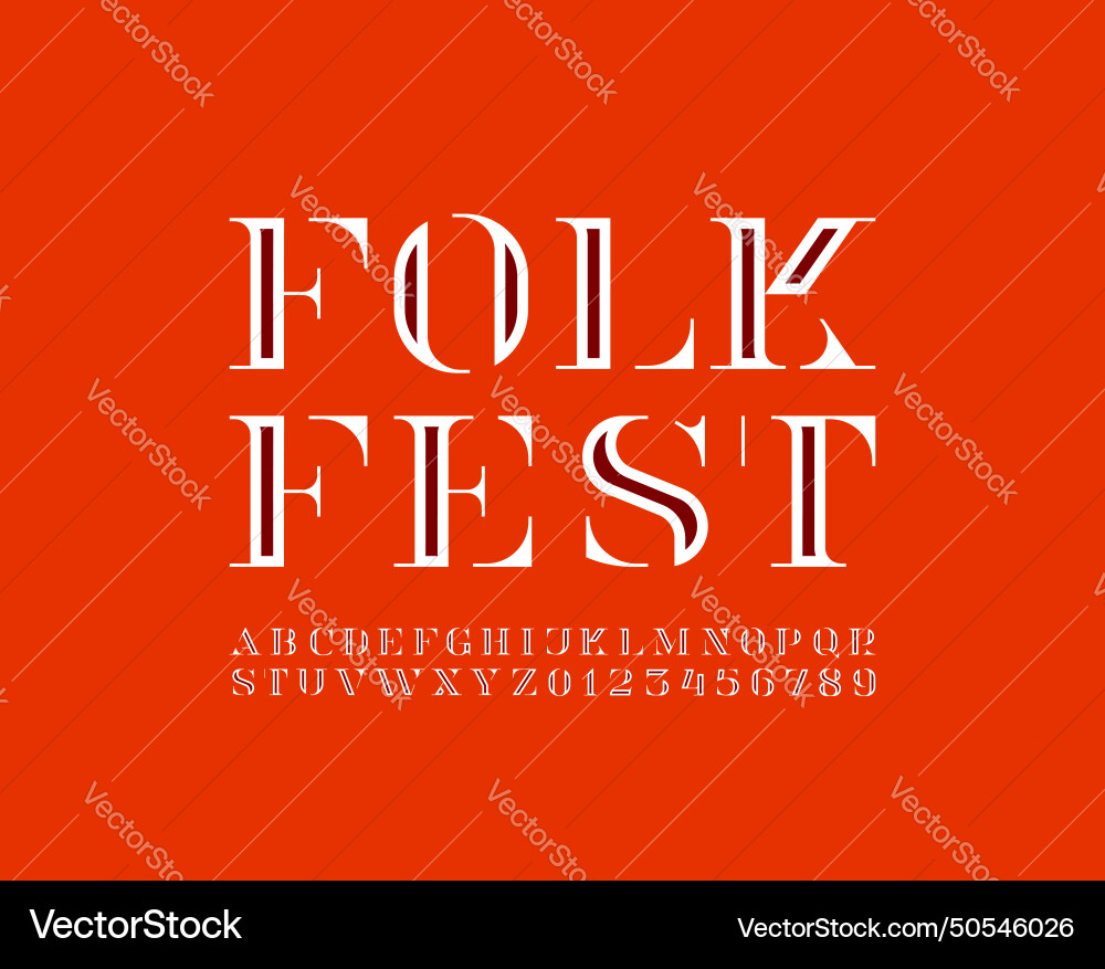 Beautiful alphabet serif decorative font Vector Image