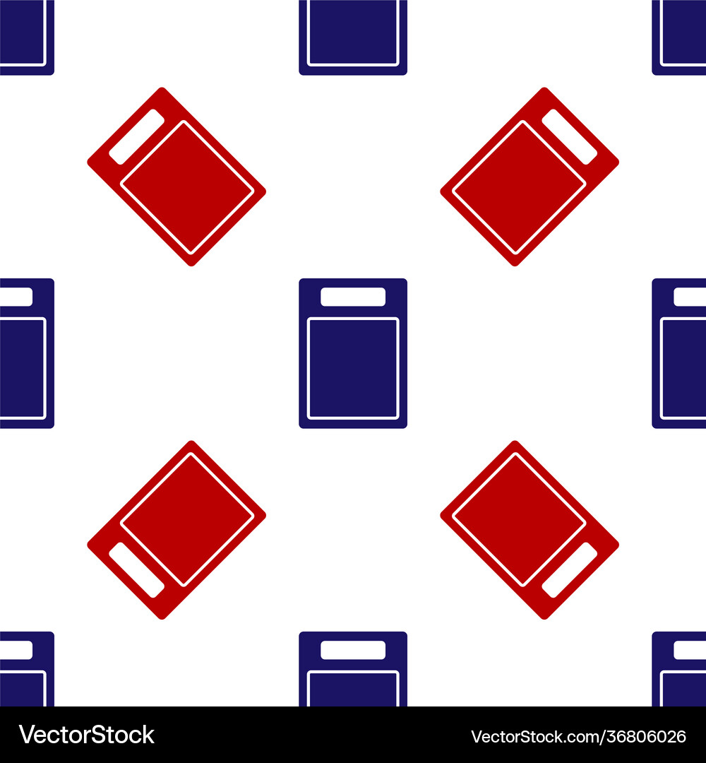 Blue and red cutting board icon isolated seamless Vector Image