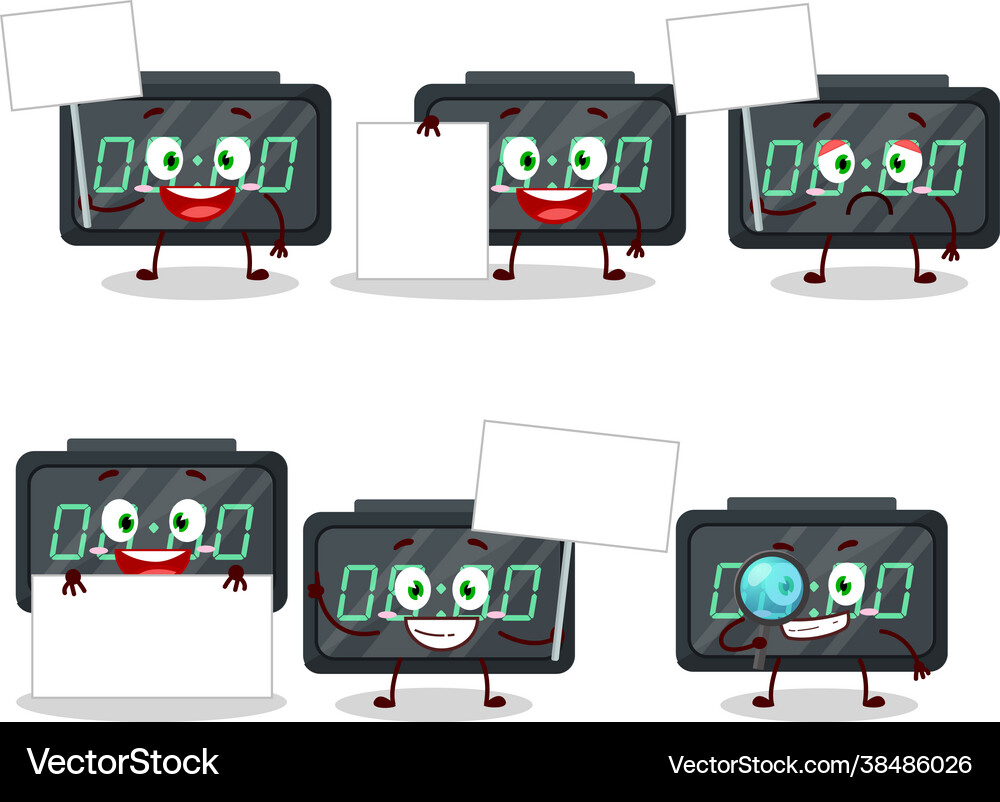 Digital alarm clock cartoon character bring Vector Image