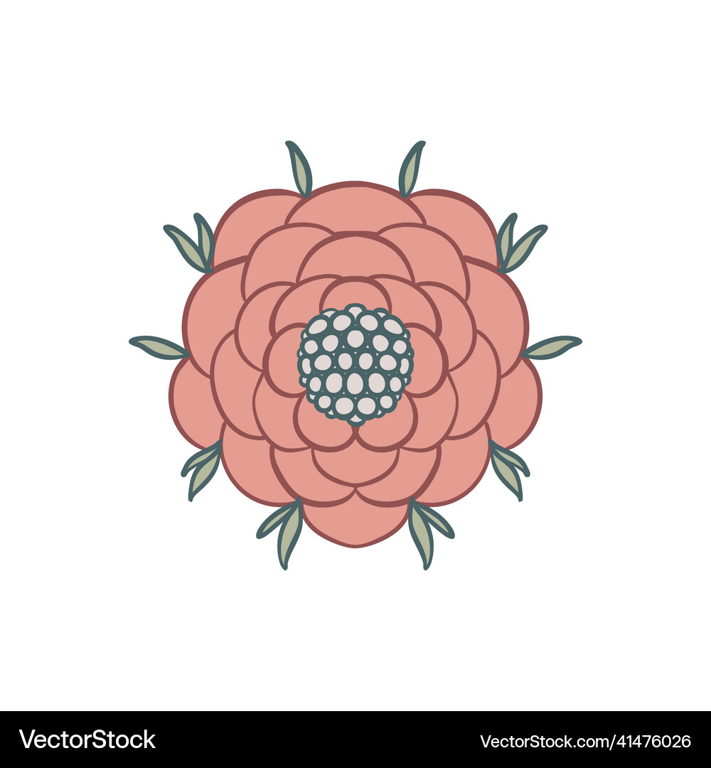 Floral vintage element isolated enchanted Vector Image