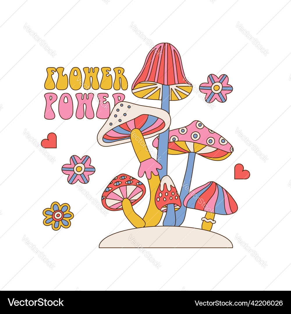 Flower power - true slogan lettering print Vector Image