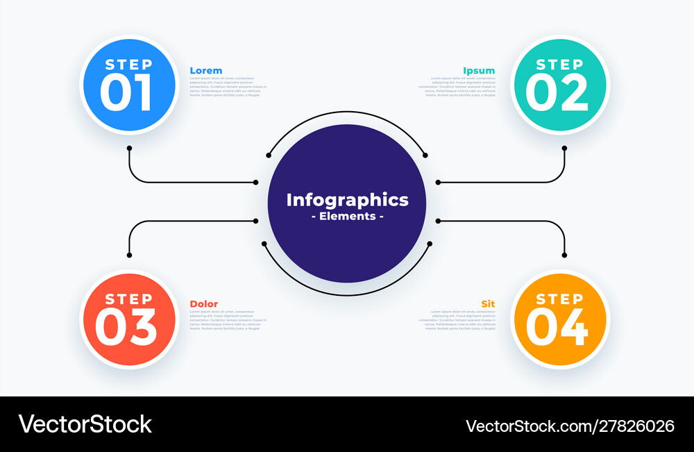 Four steps modern business infographics design Vector Image