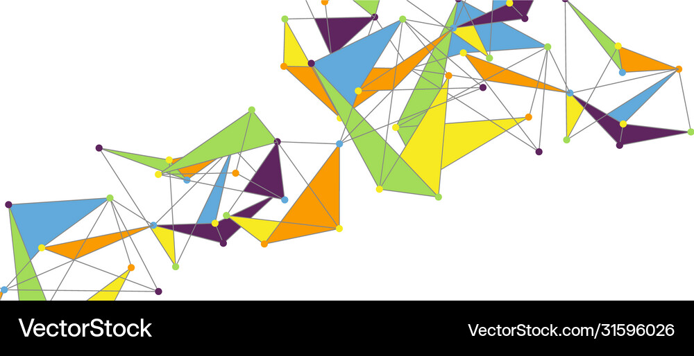 Line points connections triangular technology Vector Image