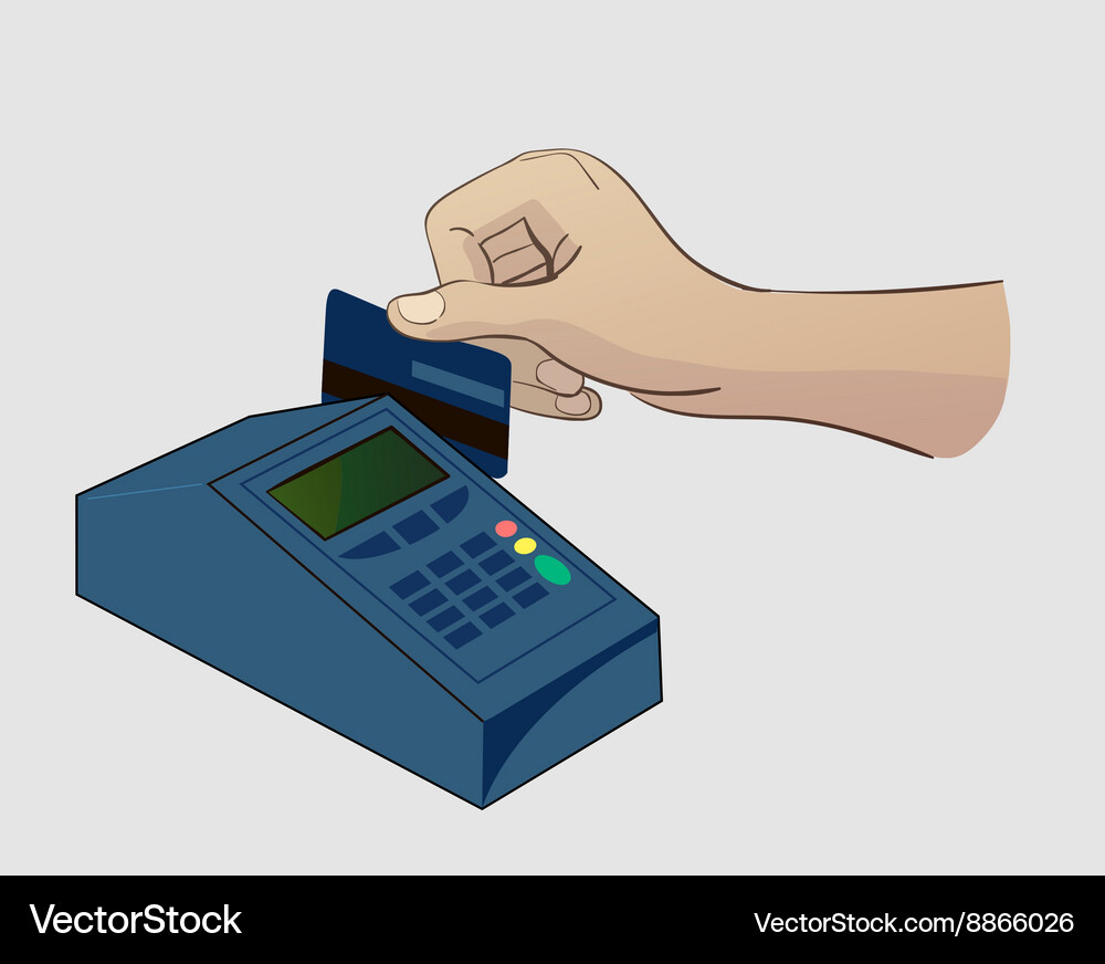 Paying credit card Royalty Free Vector Image - VectorStock