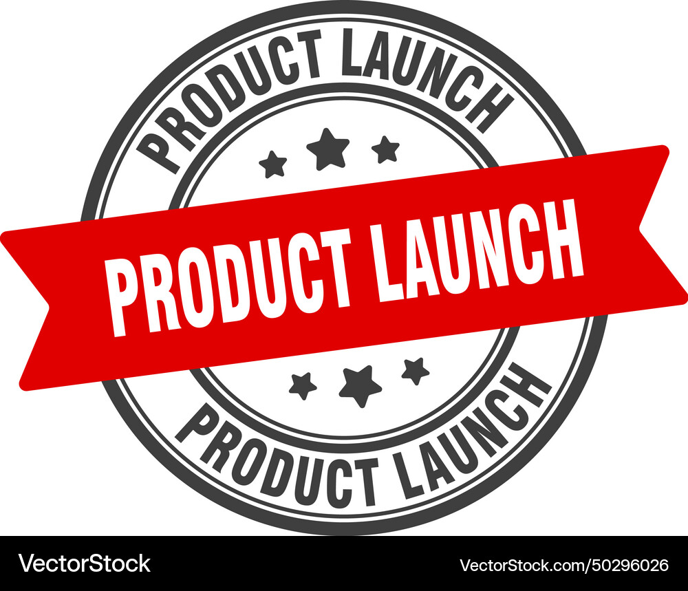 Product launch stamp label Royalty Free Vector Image