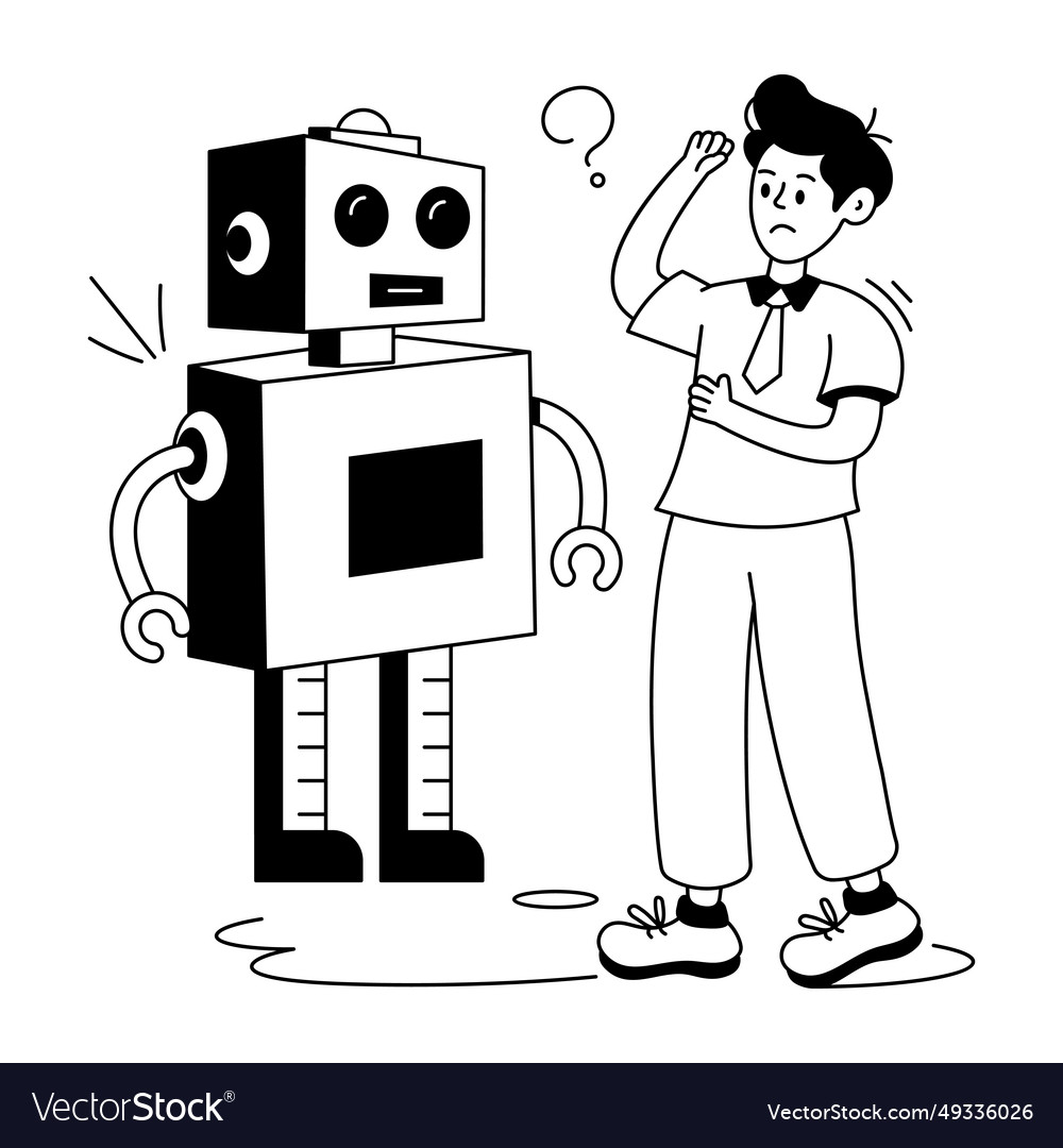 Robot solution Royalty Free Vector Image - VectorStock