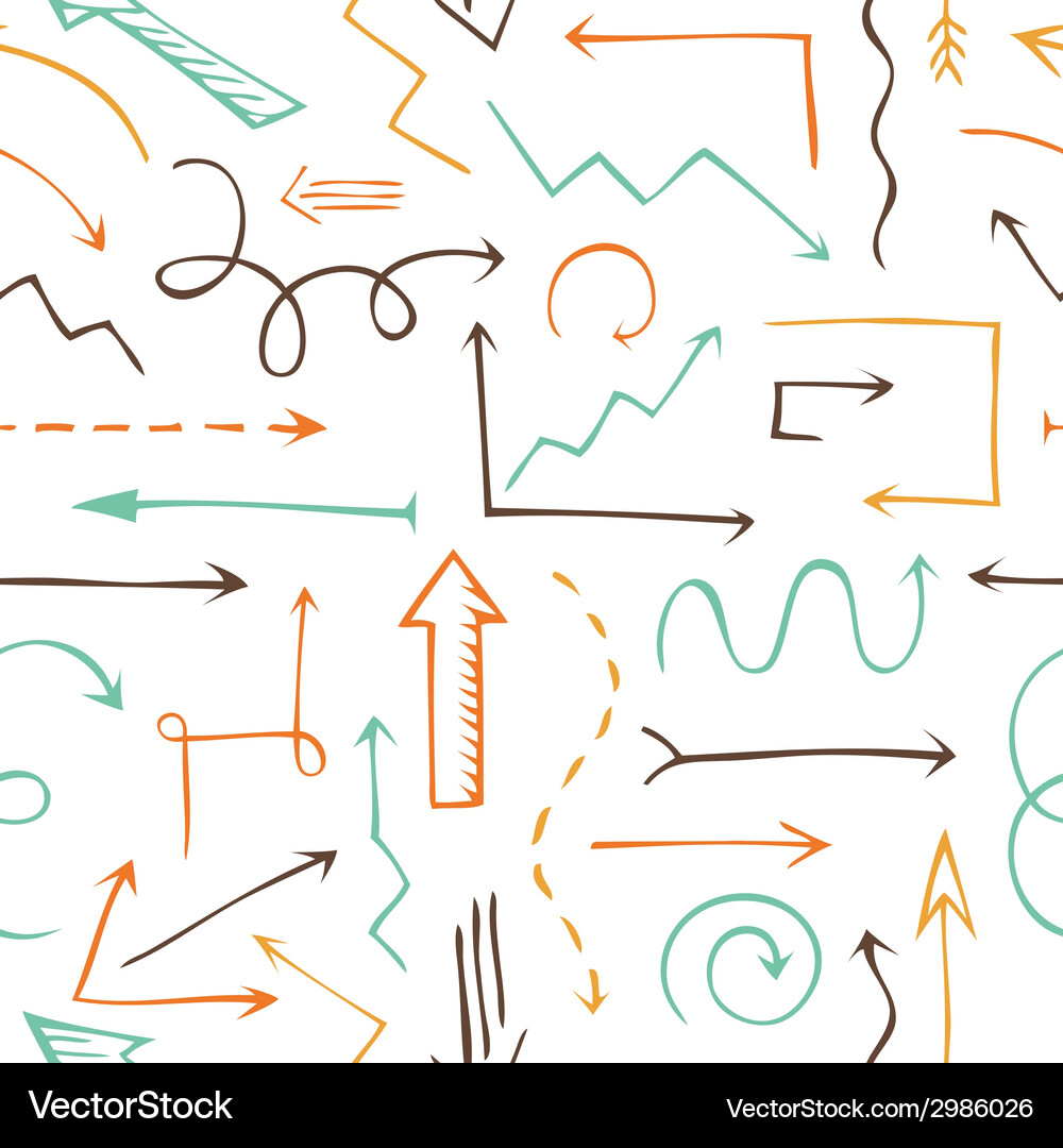 Seamless pattern of sketchy arrows Royalty Free Vector Image