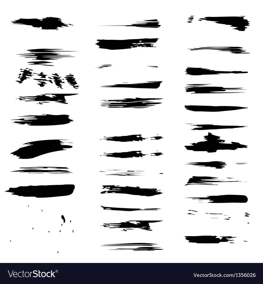 Set grunge brush strokes Royalty Free Vector Image