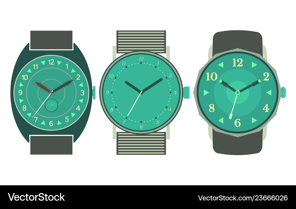 Set of three mechanical watches Royalty Free Vector Image