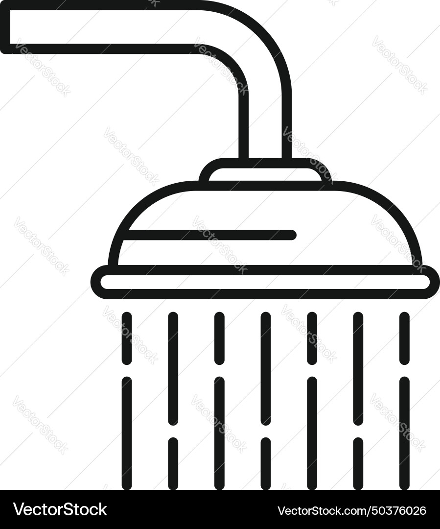 Shower head icon outline morning Royalty Free Vector Image