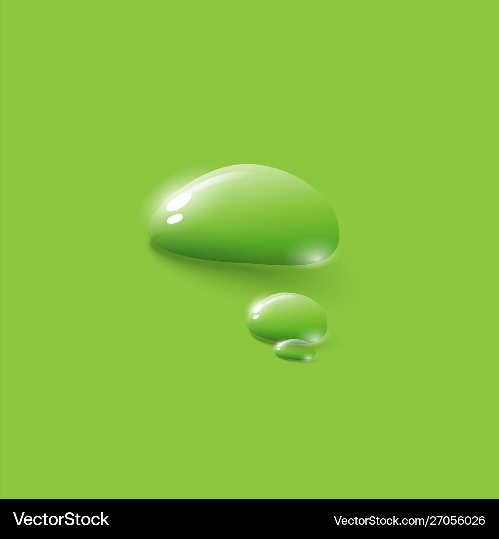 Transparent drops water green dew drops Royalty Free Vector