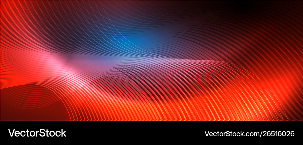 Trendy neon blue abstract design with waves Vector Image