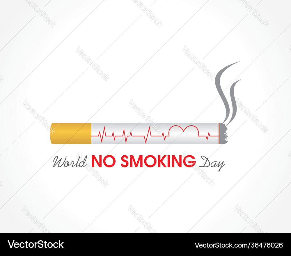 World no smoking day observed on second wednesday Vector Image