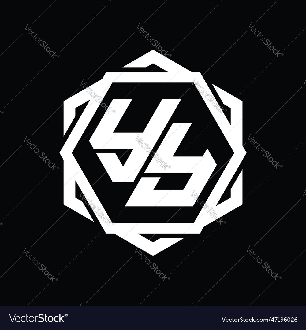 Yy logo monogram hexagon shape with geometric Vector Image
