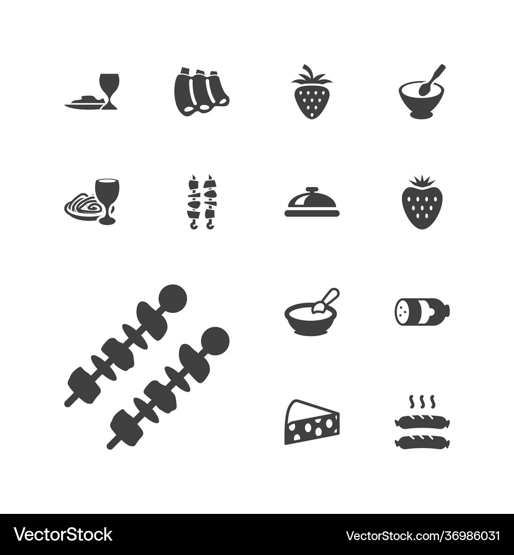 13 gourmet icons Royalty Free Vector Image - VectorStock
