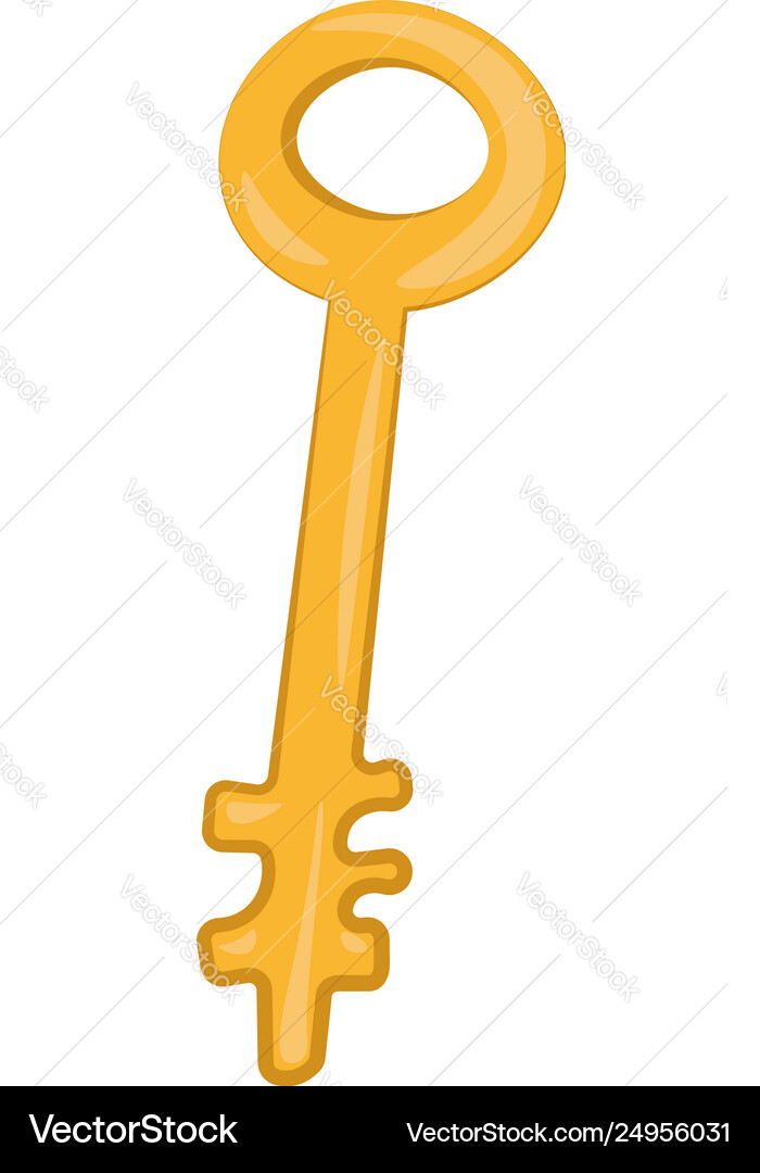 A large golden key or color Royalty Free Vector Image