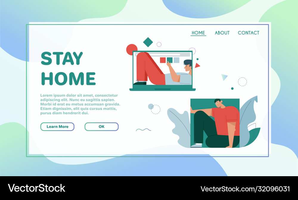 Banner stay home concept quarantine Royalty Free Vector