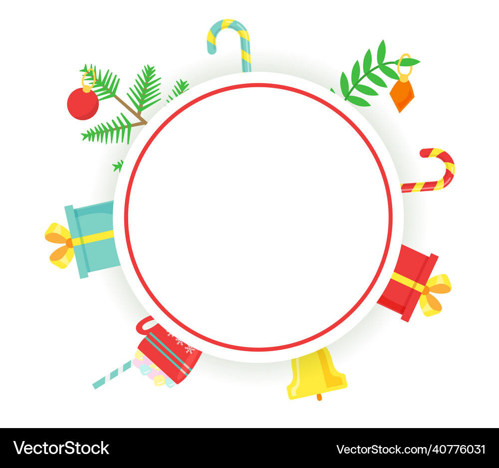Christmas round template for a website or cards Vector Image