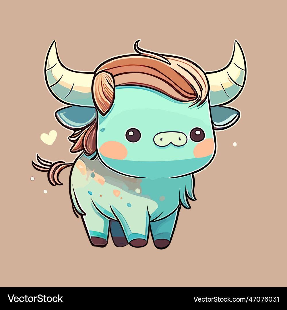 Cute bull color graphics for the design Royalty Free Vector