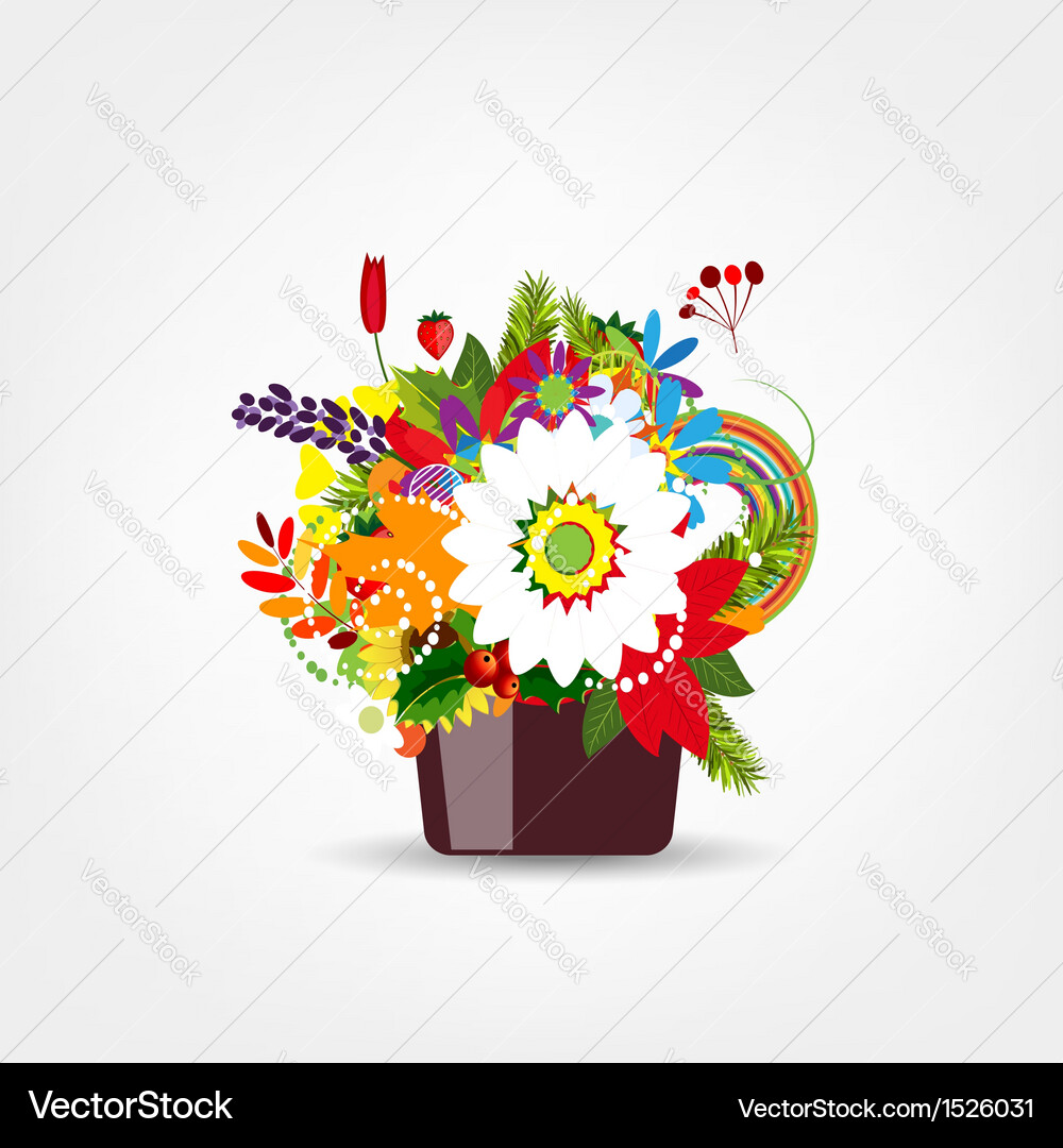 Floral pot isolated for your design Royalty Free Vector