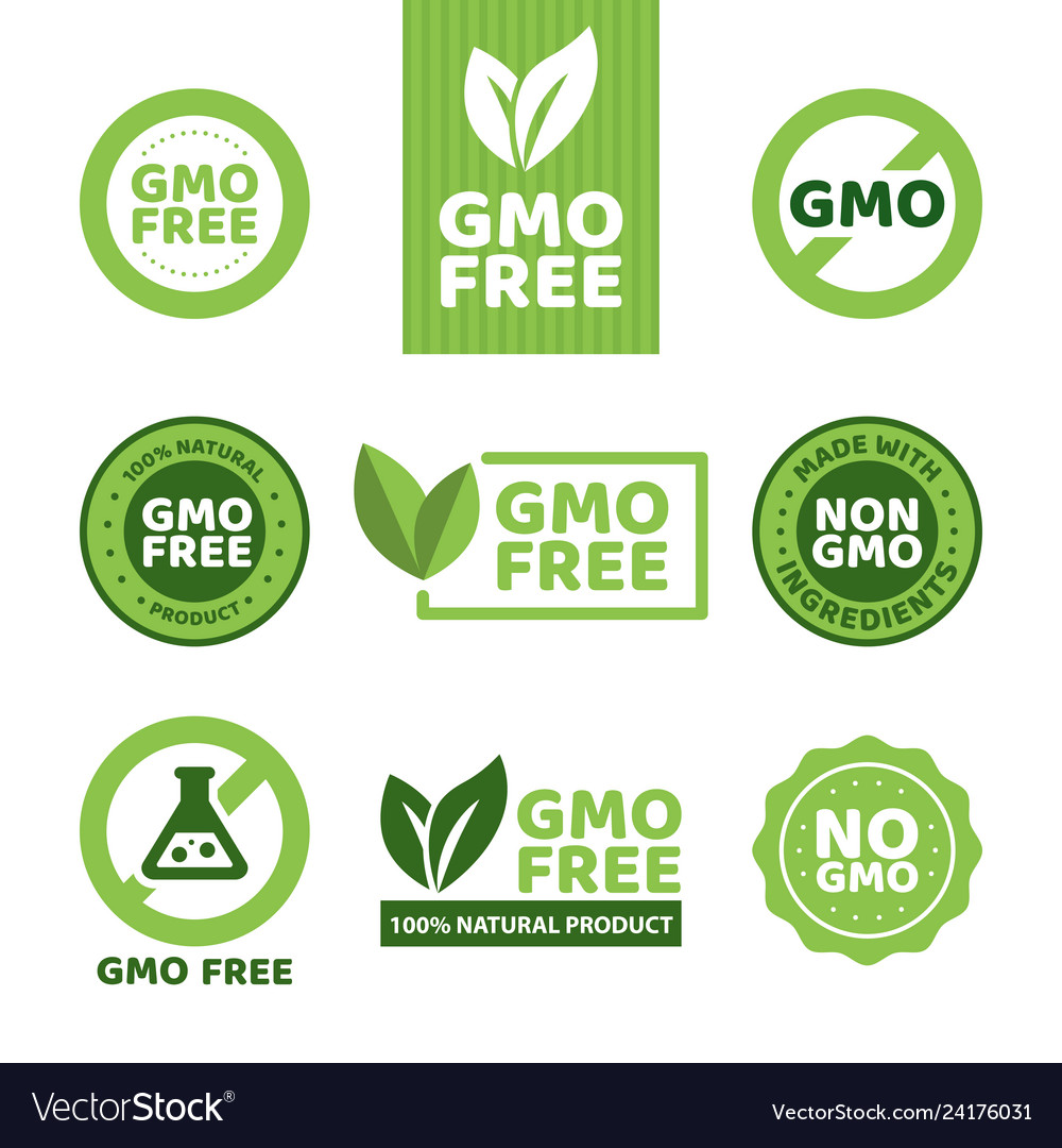 Gmo free emblems Royalty Free Vector Image - VectorStock