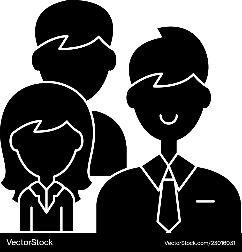 Group leadership black icon sign Royalty Free Vector Image