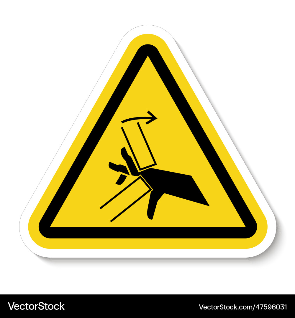 Hand crush pinch point symbol sign isolate Vector Image