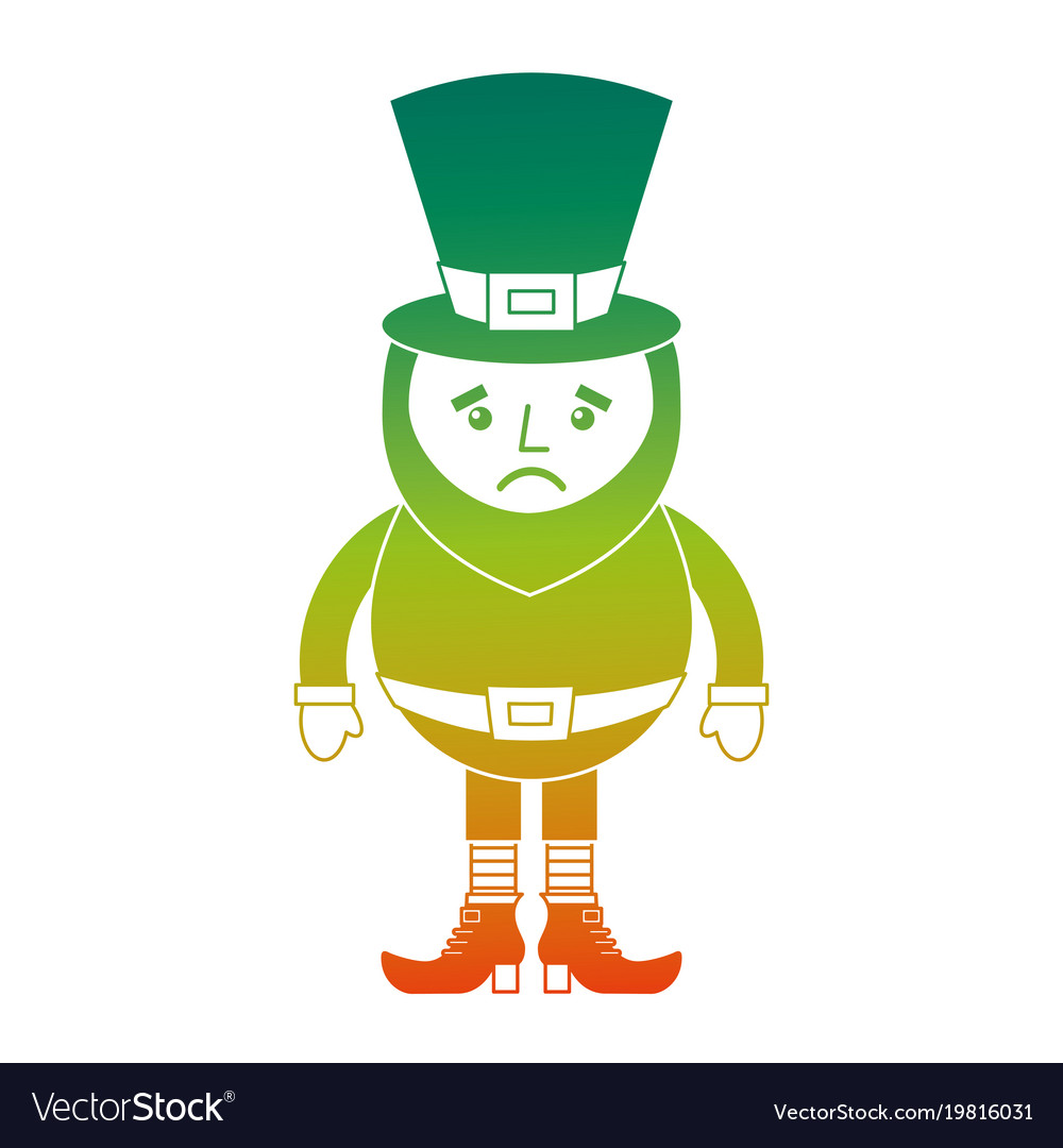 Leprechaun sad cartoon st patricks day character Vector Image