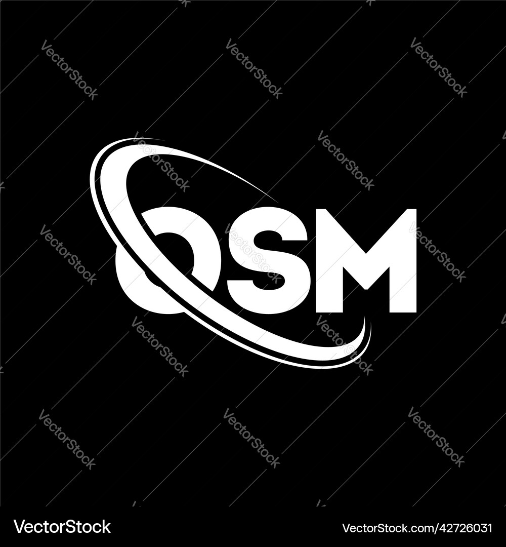 Osm logo letter letter logo design Royalty Free Vector Image