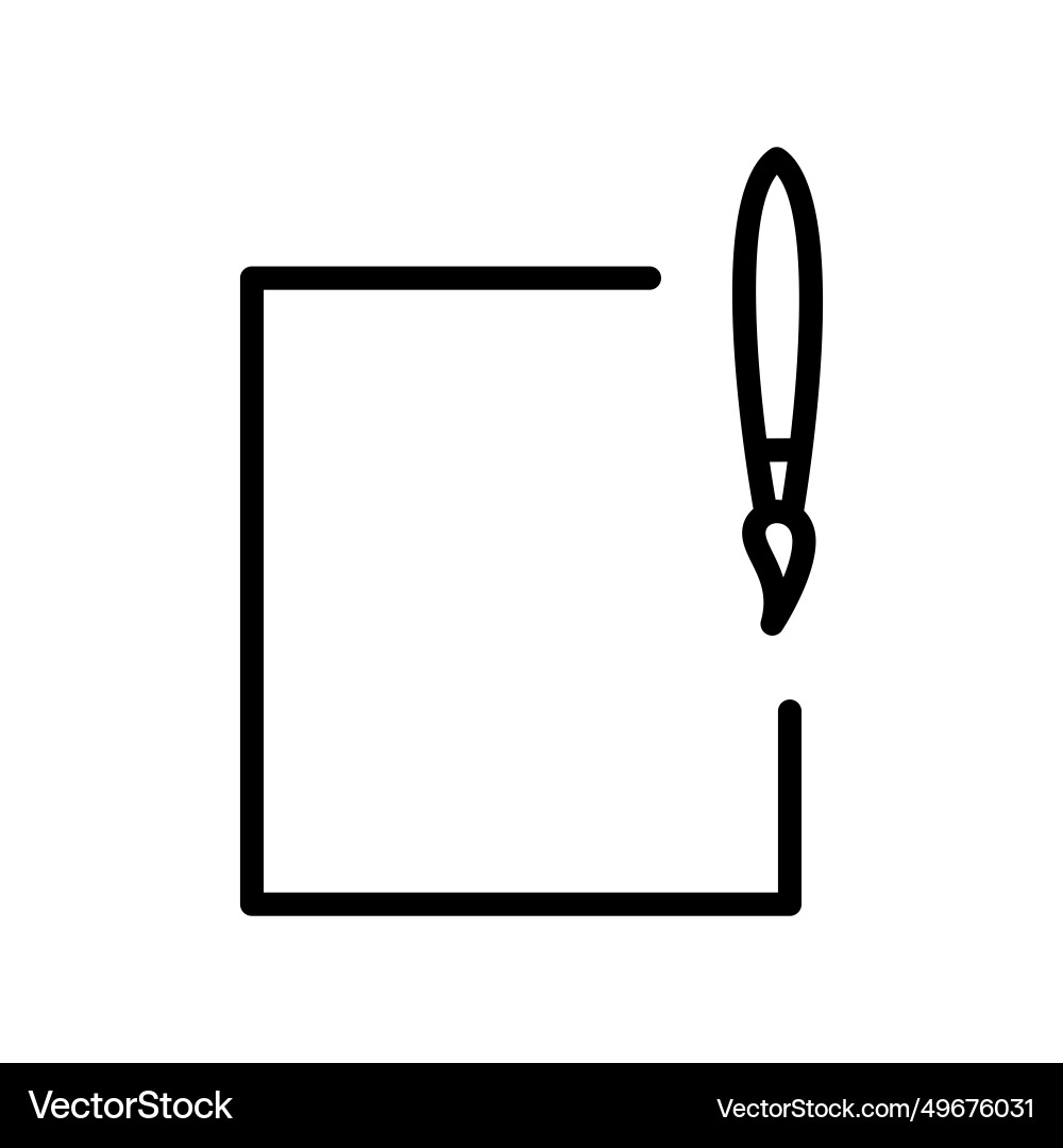 Paper brush pen line icon logo Royalty Free Vector Image