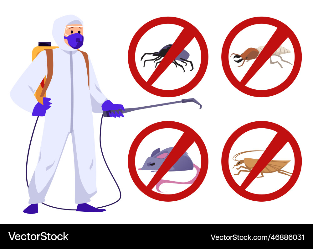Pest control service insects and rodents under Vector Image