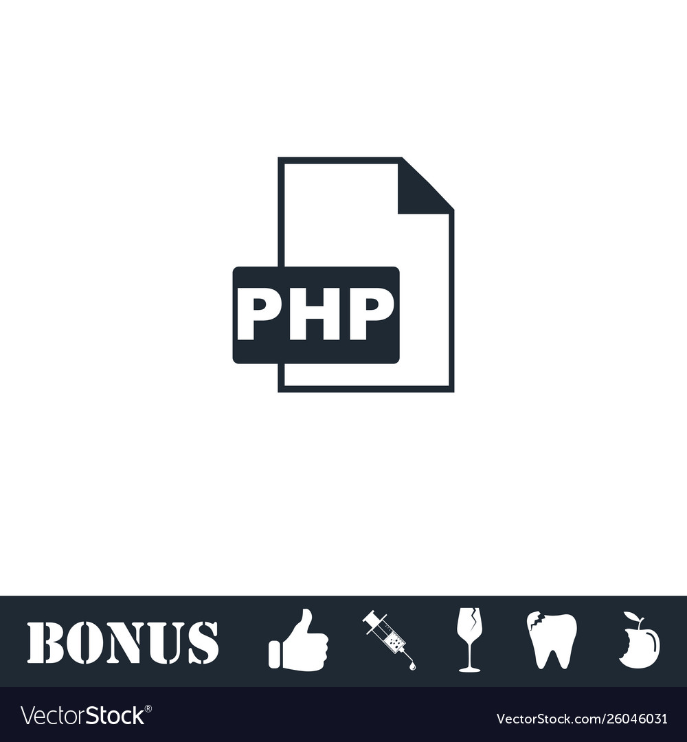 Php file icon flat Royalty Free Vector Image - VectorStock