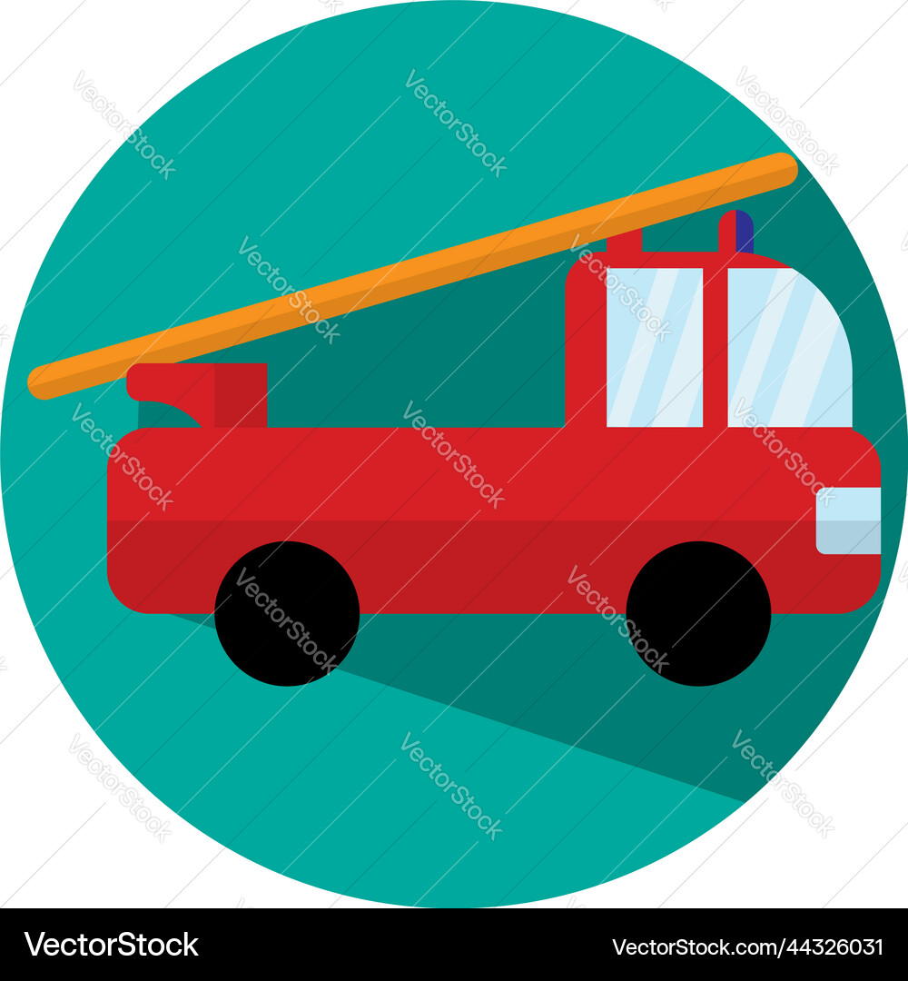 Red fire truck on a white background Royalty Free Vector