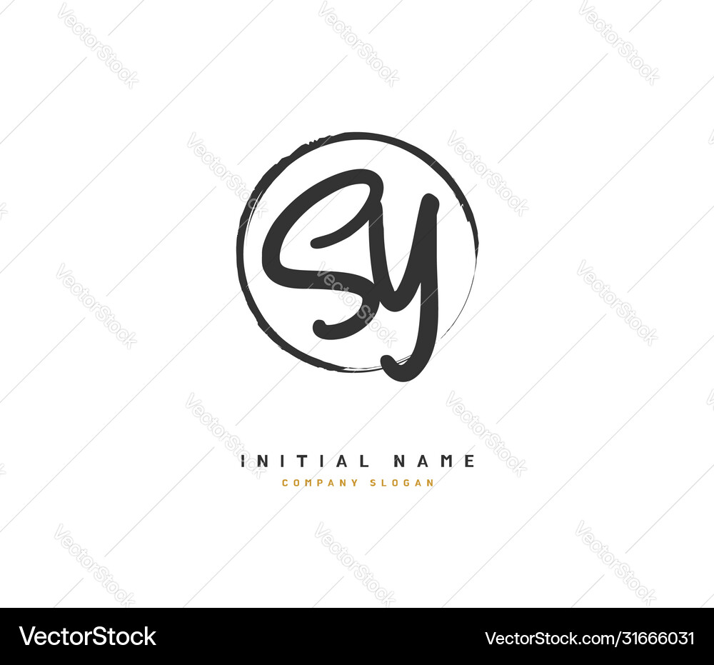 S y sy beauty initial logo handwriting logo Vector Image