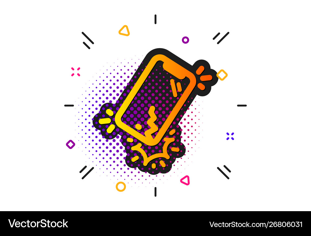Smartphone broken icon phone crack sign mobile Vector Image