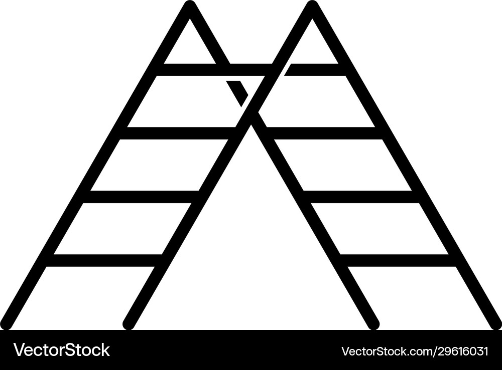 Step ladder icon black color flat style image Vector Image