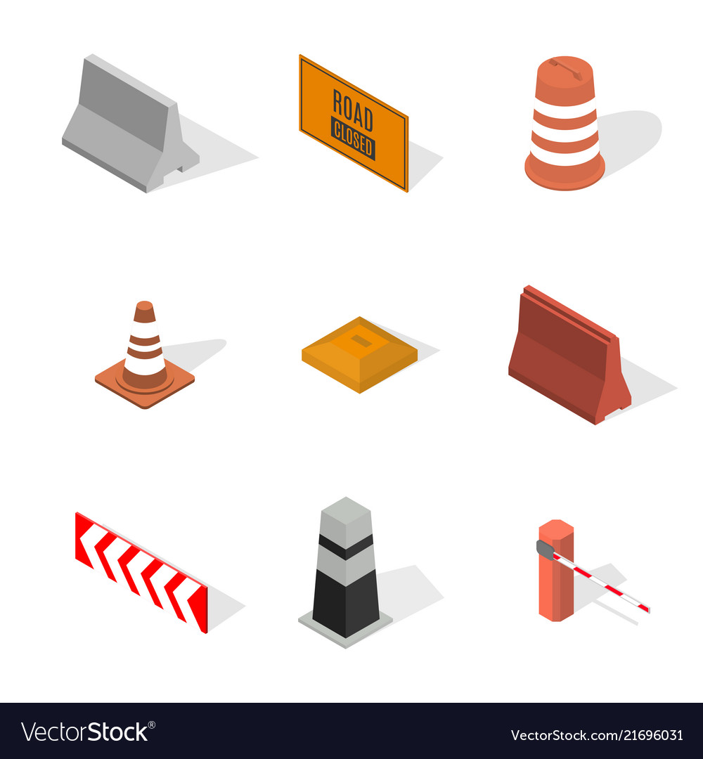 Under construction design elements in 3d Vector Image