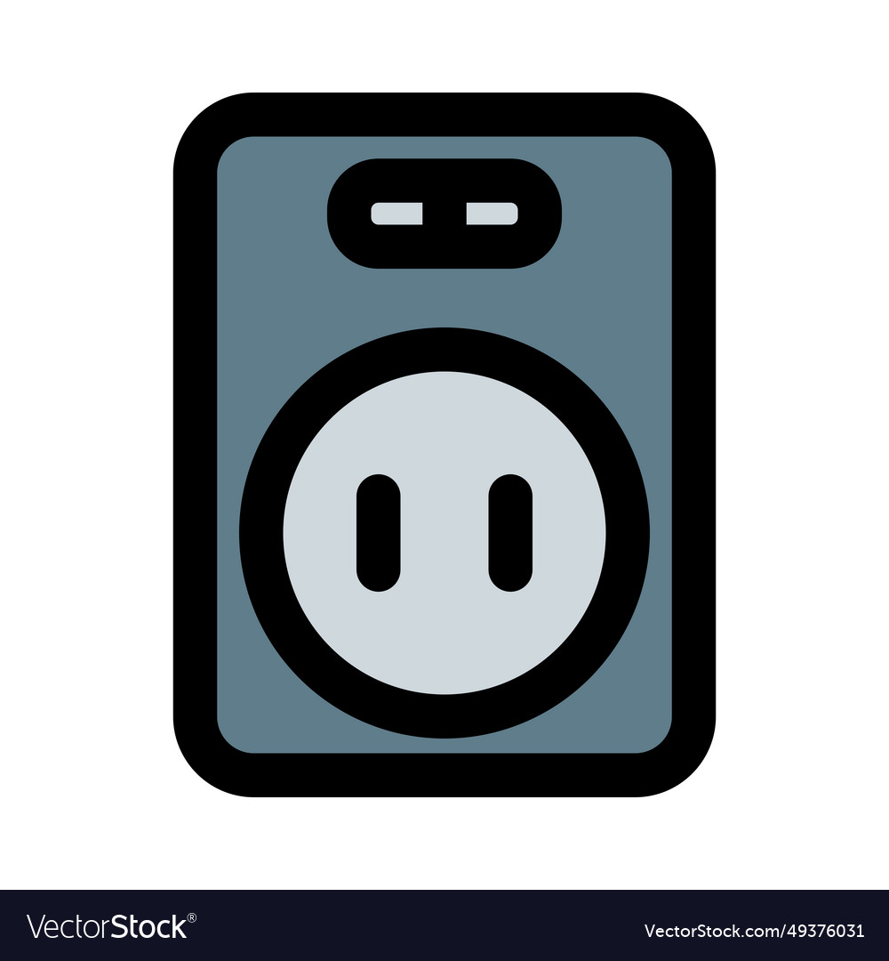 Wall mounted power socket with switch button Vector Image