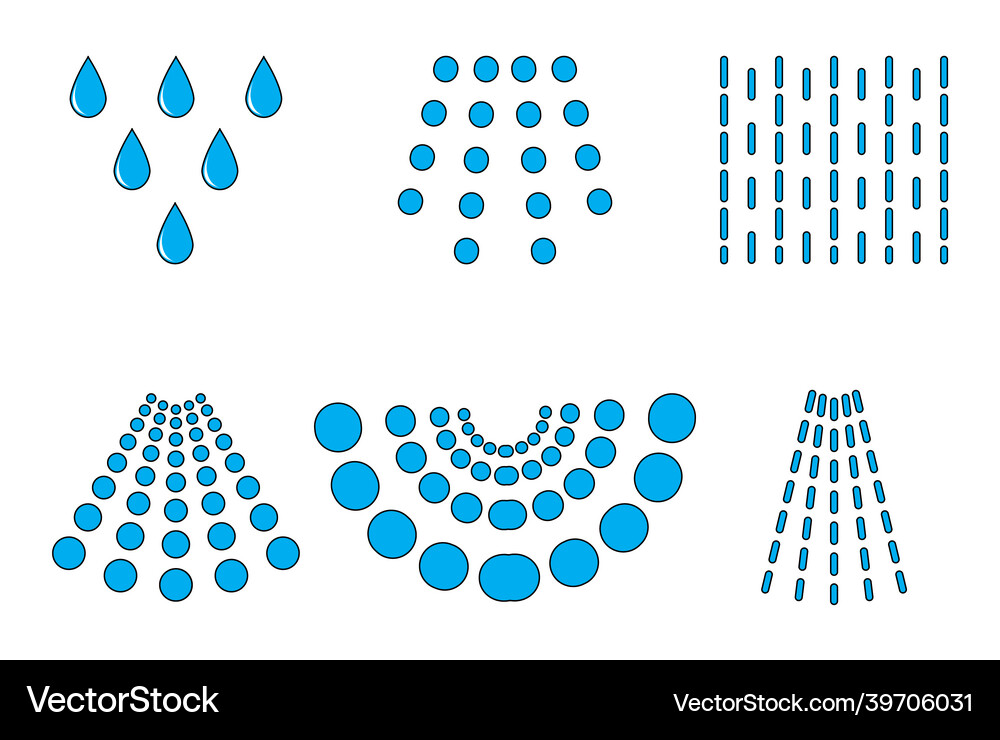 Water spray drops aqua blue liquid spraying from Vector Image