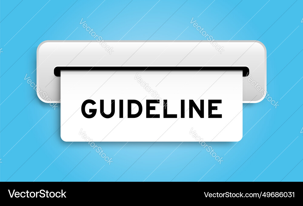 White coupon banner with word guideline from Vector Image