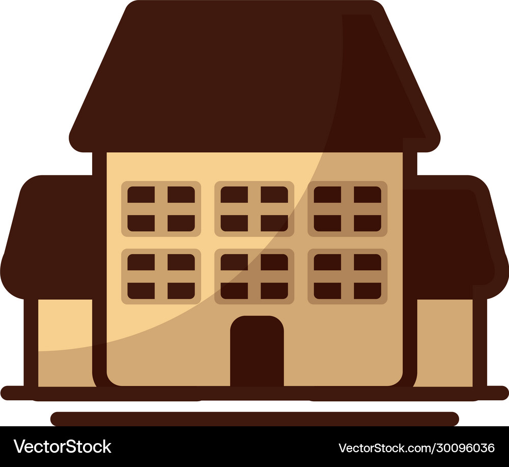 Cute building house on white background Royalty Free Vector