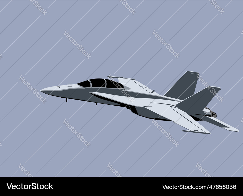 F-18f super hornet modern fighter jet Royalty Free Vector