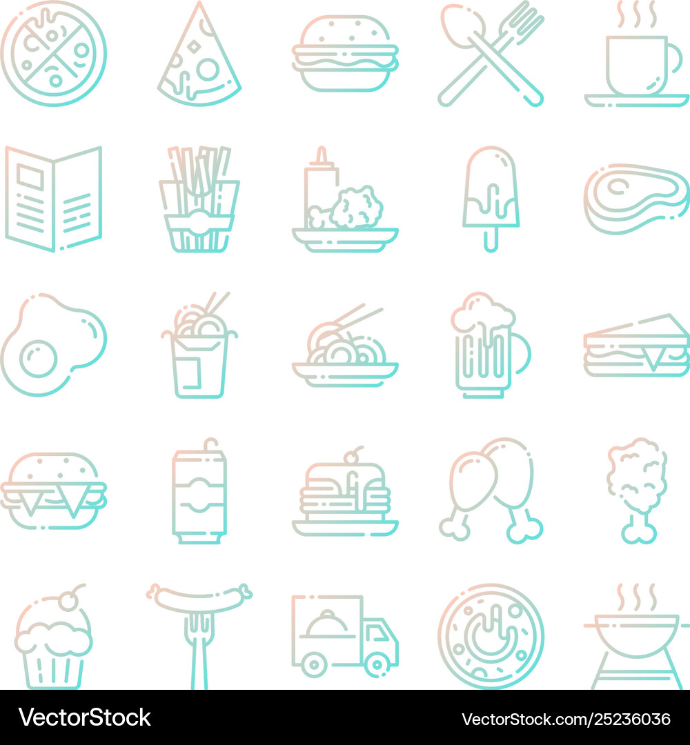 Fast food icons pack Royalty Free Vector Image
