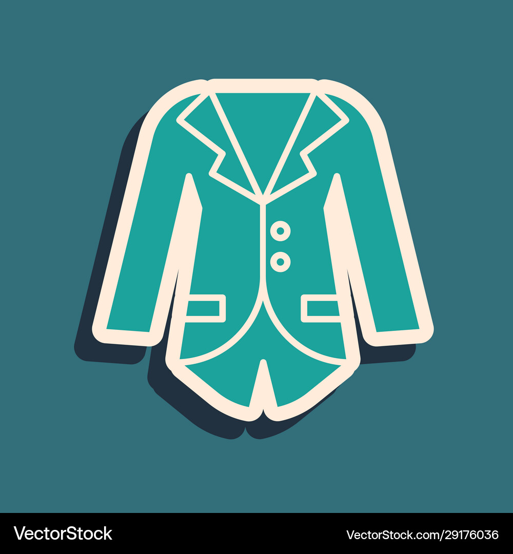 Green blazer or jacket icon isolated on blue Vector Image