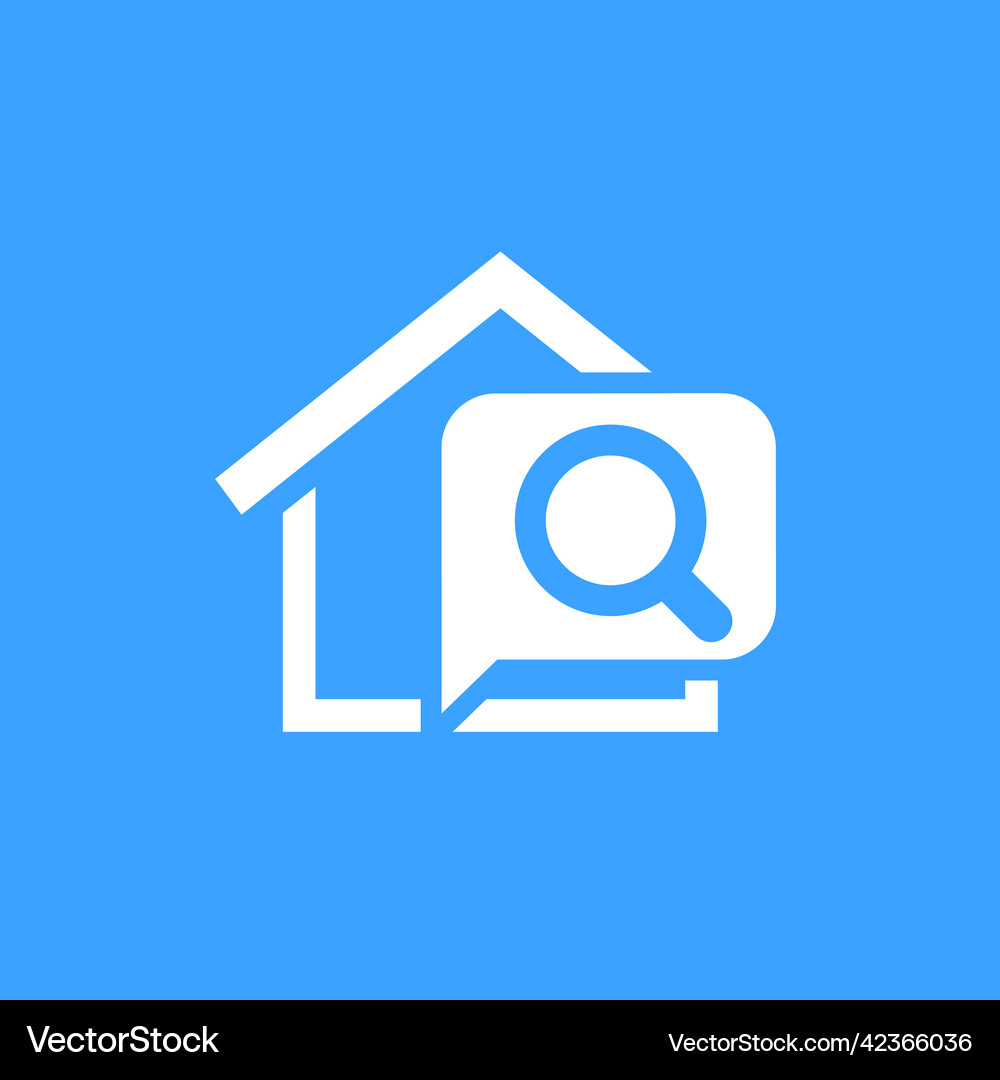 House search icon with a home Royalty Free Vector Image