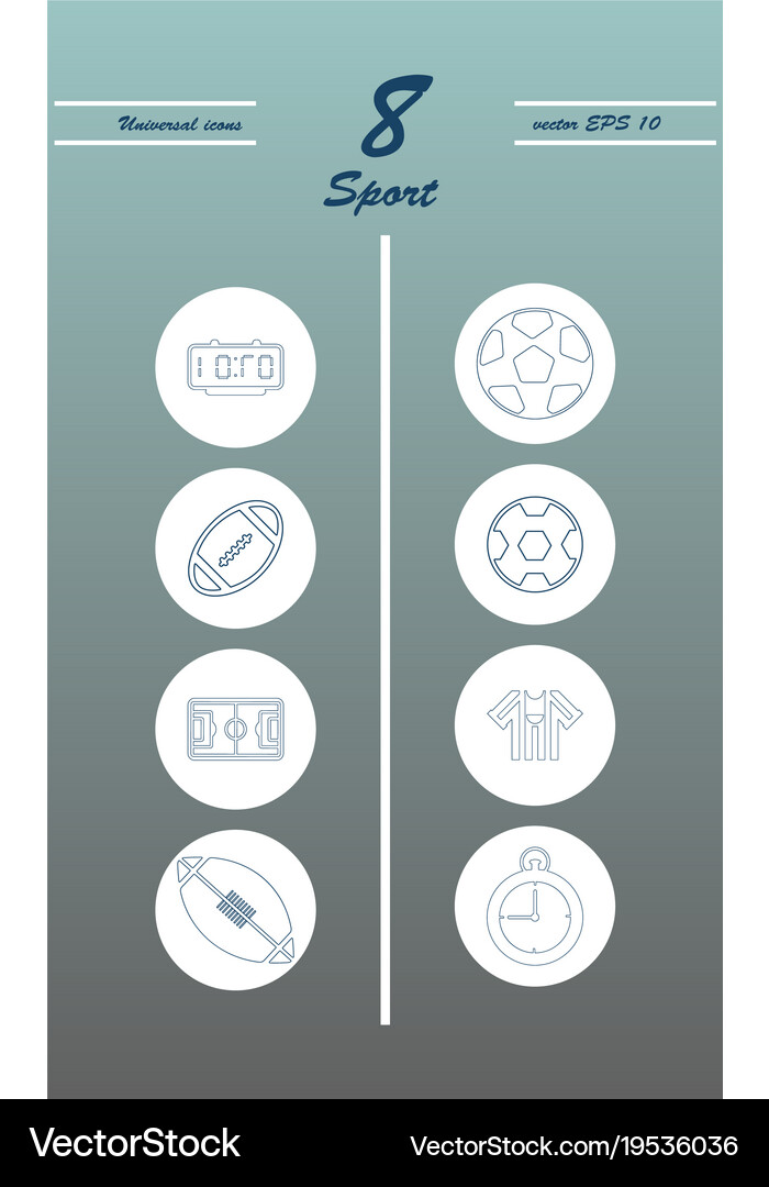 Minimalistic thin line sports sharp icons Vector Image