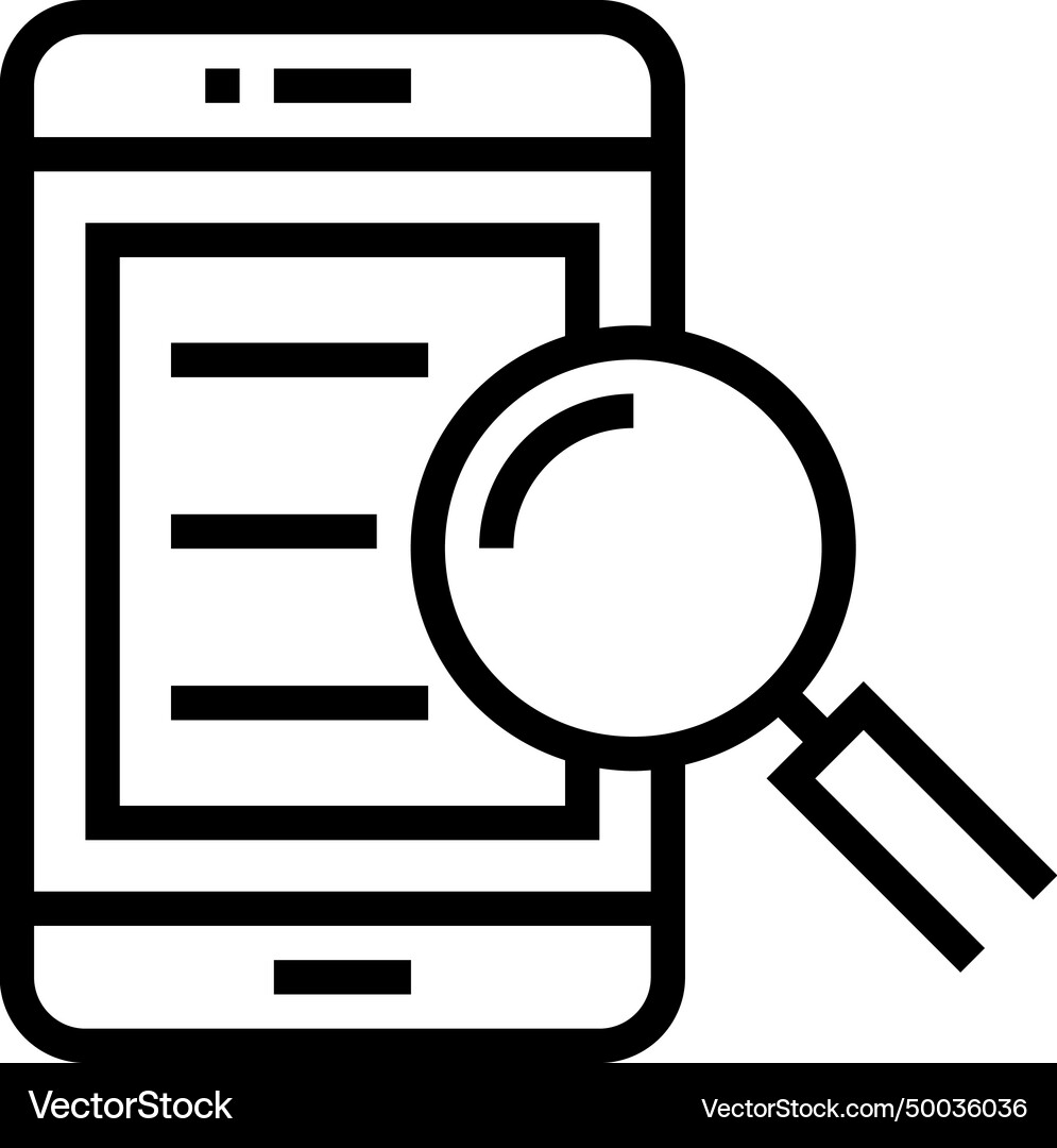 Mobile search icon Royalty Free Vector Image - VectorStock